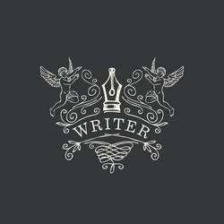 Banner on a writers theme with sketches and place Vector Image