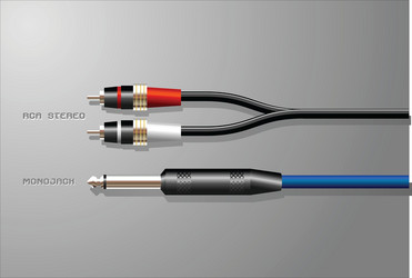 Audio cable jack connector Royalty Free Vector Image