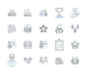 Human rights outline icons collection Royalty Free Vector