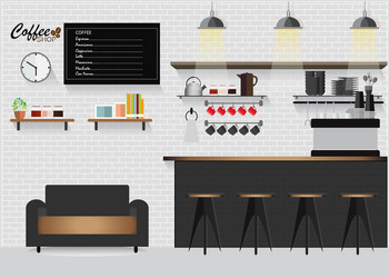 Coffee shop design loft Royalty Free Vector Image