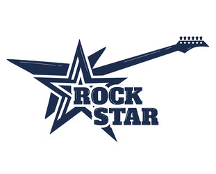 Rock banner graphics music vintage label retro Vector Image