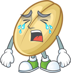 Crying barbecue character cartoon style Royalty Free Vector