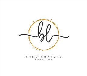 Bl initial letter handwriting and signature logo Vector Image