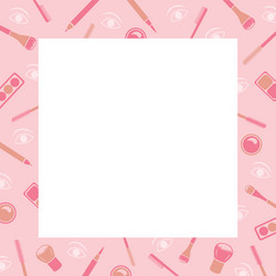 Makeup cosmetics tools on banner Royalty Free Vector Image