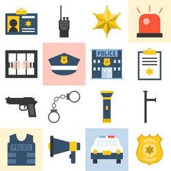 Police elements equipment collection Royalty Free Vector