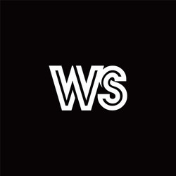 Ws monogram logo with shield shape design template