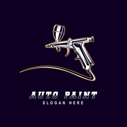 Auto paint logo design template spray gun Vector Image