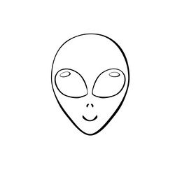 Outline cute funny alien in doodle style Vector Image