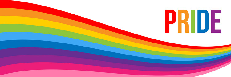 Rainbow waving flag pride banner lgbt wave Vector Image