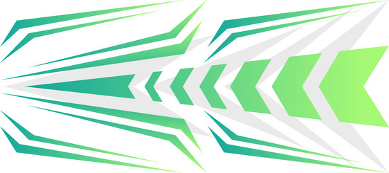 Sporty speed sharp arrow green gradient gaming Vector Image