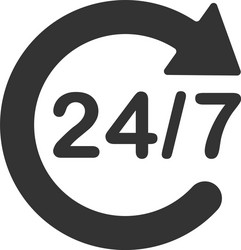 24 7 service open h hours a day and days we Vector Image