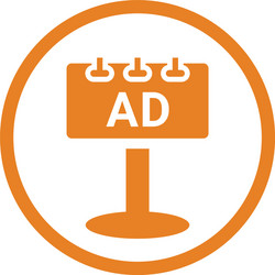 Ad board sign media icon orange color eps Vector Image