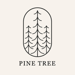 Pine line art logo design Royalty Free Vector Image