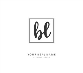 Bl initial letter handwriting and signature logo Vector Image
