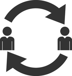 Exchange between two men icon flat Royalty Free Vector Image