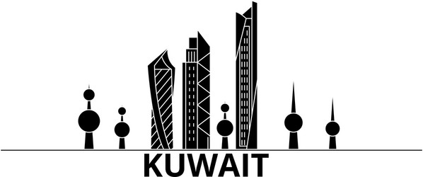Kuwait city tourism landmarks city Royalty Free Vector Image