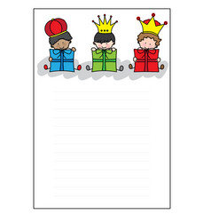 Letter to the three kings Royalty Free Vector Image
