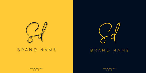 Initial letters sd monogram logo design bundle Vector Image