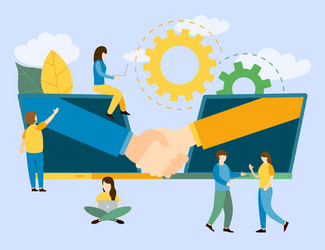 Business cooperation among two company Royalty Free Vector
