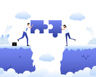 Cartoon icon with people chasm business concept Vector Image