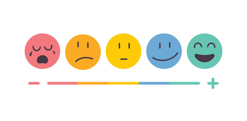 Emotion scale chart color face expression rating Vector Image