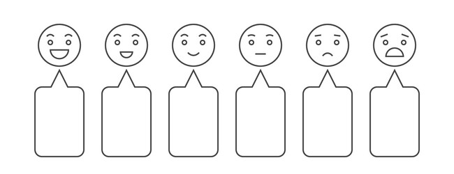 5 scale smile rating feedback emoji face Vector Image