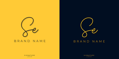 Initial letters se monogram logo design bundle Vector Image