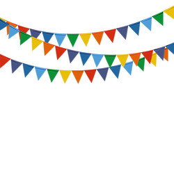 Party flags on transparent background Royalty Free Vector