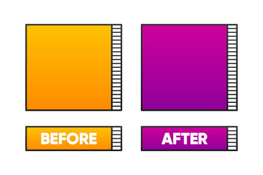 Before and after frames design template on two Vector Image