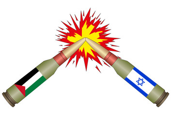 Two colliding bullets Royalty Free Vector Image