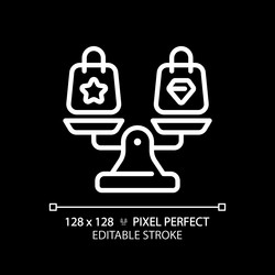 2d thin line white weight scale with plus Vector Image