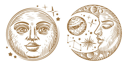 Moon Face Illustration