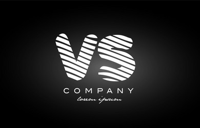 Vs v s letter alphabet logo black white icon Vector Image