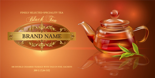 Tea advertising flyer poster or banner template Vector Image