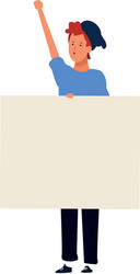 Happy cartoon man standing with blank poster Vector Image