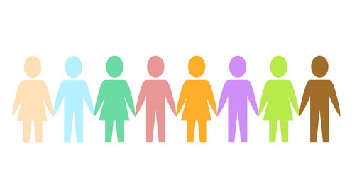 Team work concept unity community paper people Vector Image