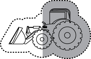 Contour backhoe loader icon Royalty Free Vector Image