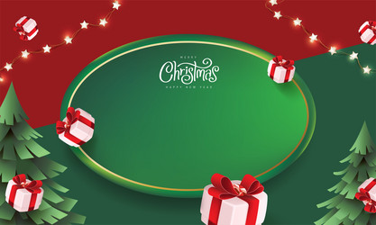 Merry christmas sign banner frame Royalty Free Vector Image