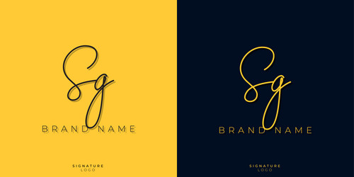 Initial letters sg monogram logo design bundle Vector Image