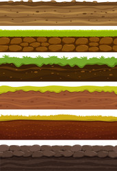 Seamless grounds soils water and land levels Vector Image