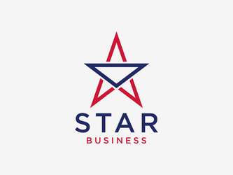 Luxury red star logo designs template elegant Vector Image