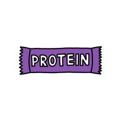 Protein powder doodle icon color line Royalty Free Vector
