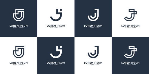 J logo template with modern creative style Vector Image