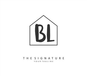 Bl initial letter handwriting and signature logo Vector Image
