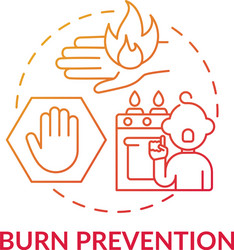 Burn prevention concept icon Royalty Free Vector Image