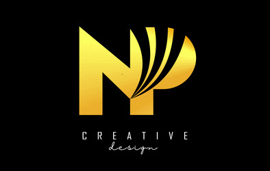 Creative white letters np n p logo with leading Vector Image