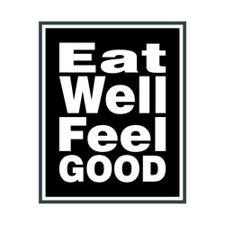 Eat well feel good black letter quote Royalty Free Vector