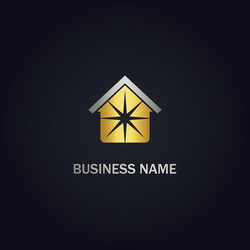 Star shine gold logo Royalty Free Vector Image