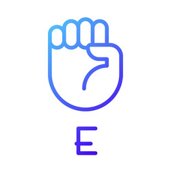 Letter e visualization in asl pixel perfect Vector Image