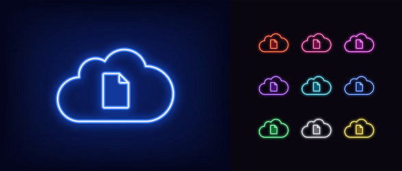 Outline neon receipt icon glowing neon invoice Vector Image